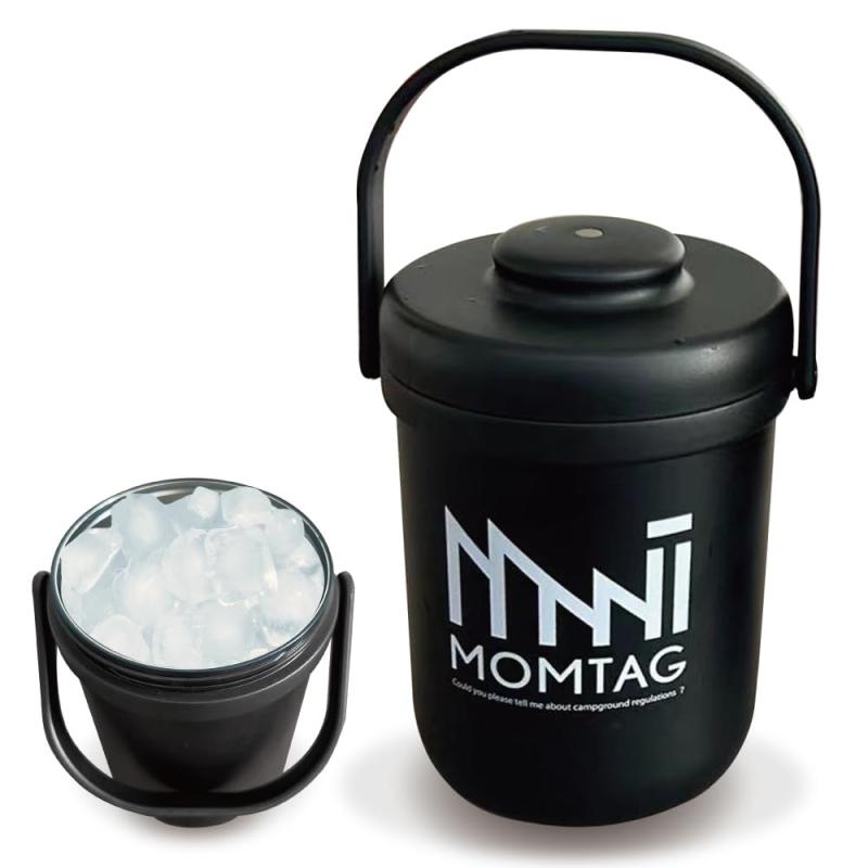 【MOMTAG】真空二重構造ステンレスアイスペール HDL-0524/ヒロコーポレーション/氷入れ本体サイズ：約φ150×210mm（ハンドル除く）　本体重量：約620g素材・成分：本体内側：SUS304　本体外側：SUS201　ふた、ハン...