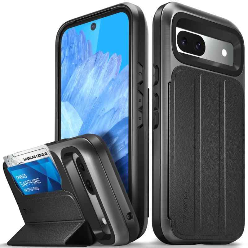 VENA vCommute ウォレットケース Google Pixel 8, Pixel 8 Pro (2023) 対応 (軍用グレード落下保護) フリップレザーカバー カードスロットホルダー キックスタンド付き