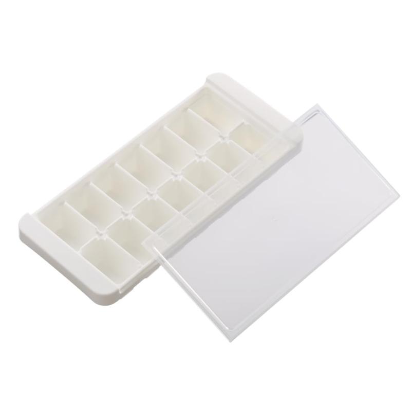 伊勢藤(ISETO) 製氷皿 アイスキューブトレー ホワイト 14個取り 幅11.5×奥行26.1×高さ4.0cm 日本製 蓋付き 大容量 大きい氷 大きめ 大粒 軽量 こぼれない 業務用 I-537【便利なフタ付き設計】フタ付きなので、冷...