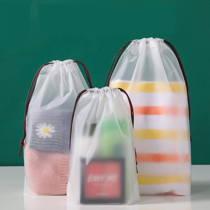 ビニール巾着袋 12枚組 防水 引きひも袋 旅行出張用収納バッグ Winuin 小物いれ 濡れた服 靴 下着 収納袋 海外 出張 旅行用【優れた防水力】 高品質のPEVA素材を採用して、軽く、かびを防ぎ、異味がなく、耐久性と柔軟性のある使用...