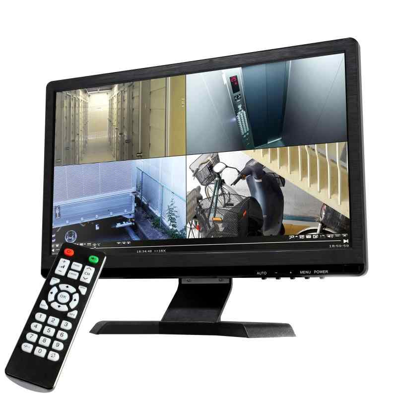 15.6インチ 15インチ モニター 液晶モニター 液晶 フルハイビジョン 1080P 画質 音声対応 防犯カメラ スピーカー HDMI TFT LCD VGA BNC RCA USB 専用リモコン 卓上 スタンド防犯カメラなどに最適な15...