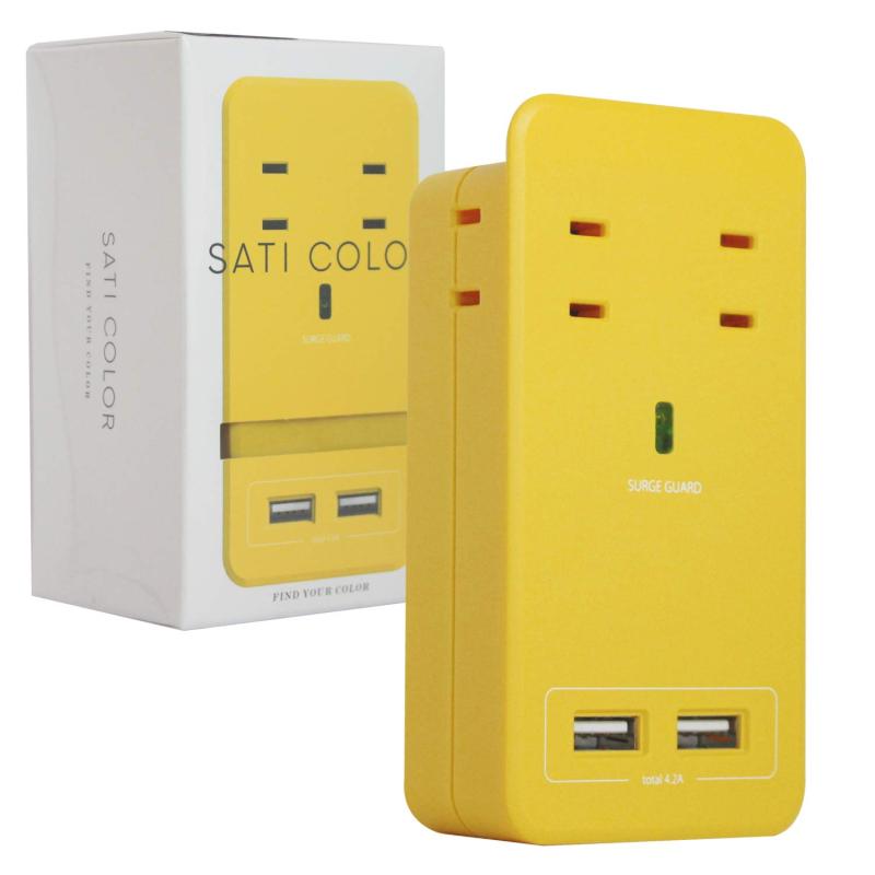 Fargo SATI COLOR 充電器 スマホ USB 急速充電 コンセント カラフル 壁挿し おしゃれ 電源タップ iphone スマートフォン 4.2A AC4個口 スタンド式 壁【たっぷりの差込み口】家庭用ACコンセント4口。USB...