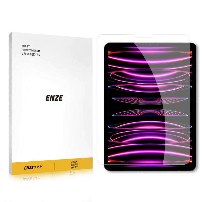 【ENZE】iPad Pro 12.9インチ ガラスフィルム 2022/2021/2020/2018 (第6/5/4/3世代) 日本製旭硝子製 9H硬度 防指紋 1枚入り【高透明度・高透過率】画面本来の美しい発色を損なわない、クリアなガラス...