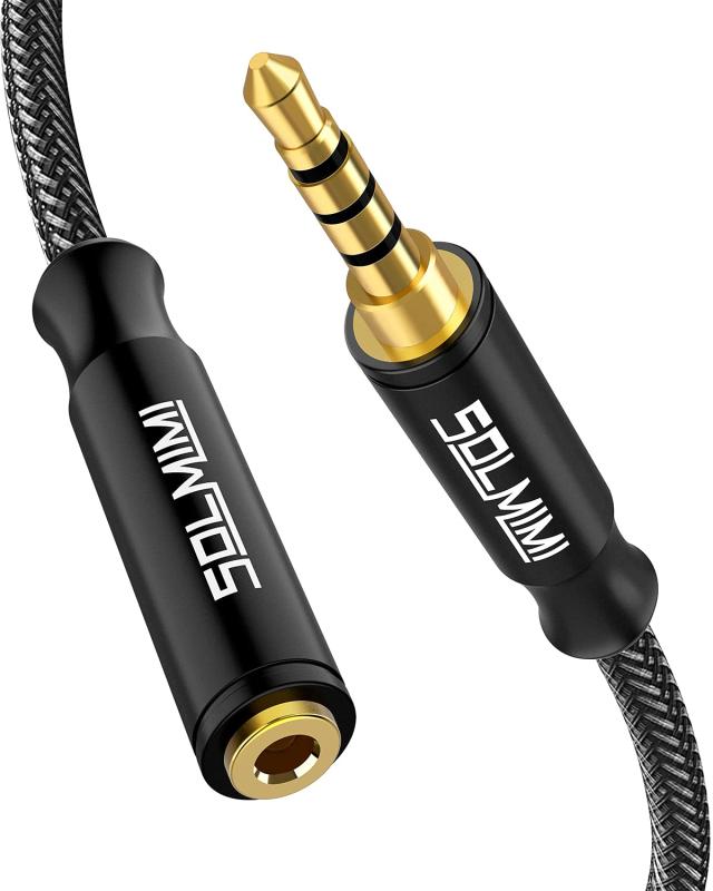 SOLMIMI イヤホン 延長コード 4極 3.5mm ステレオミニプラグ 1.2m 2.4m