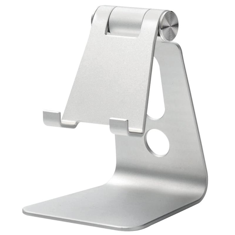 エレコム スマホスタンド アルミ 角度調整可能 フリーアングル ケーブル差込可能