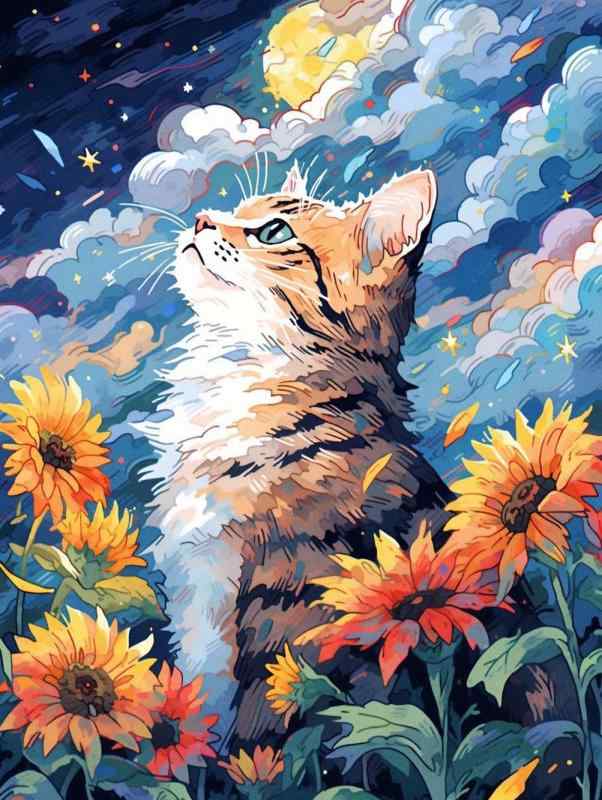 LEADINTOP ダイヤモンドアート 猫 30X40cm 全面貼り付けタイプ ダイヤモンドペインティング キット モザイクアート 人気 ビーズアート かわいい 初心者 大人 子供 DIY 手作り 手芸キット プレゼン【新登場ダイヤモンドア...