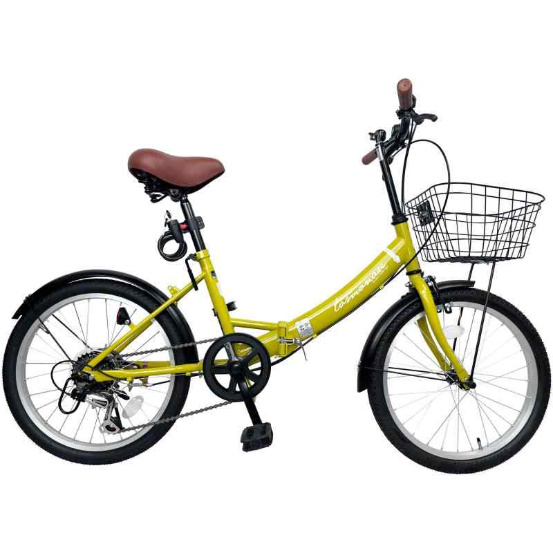 TOMONAU 折り畳み自転車 20インチ 折りたたみ自転車 6段変速 カゴ ワイヤー錠 ライト付き 通勤 通学 街乗 前後泥除け装備 ハンドルの高さ調節できる 小径車 ミニベロ-T-FDB206L🚴‍♂️ハイカーボン鋼フレ...