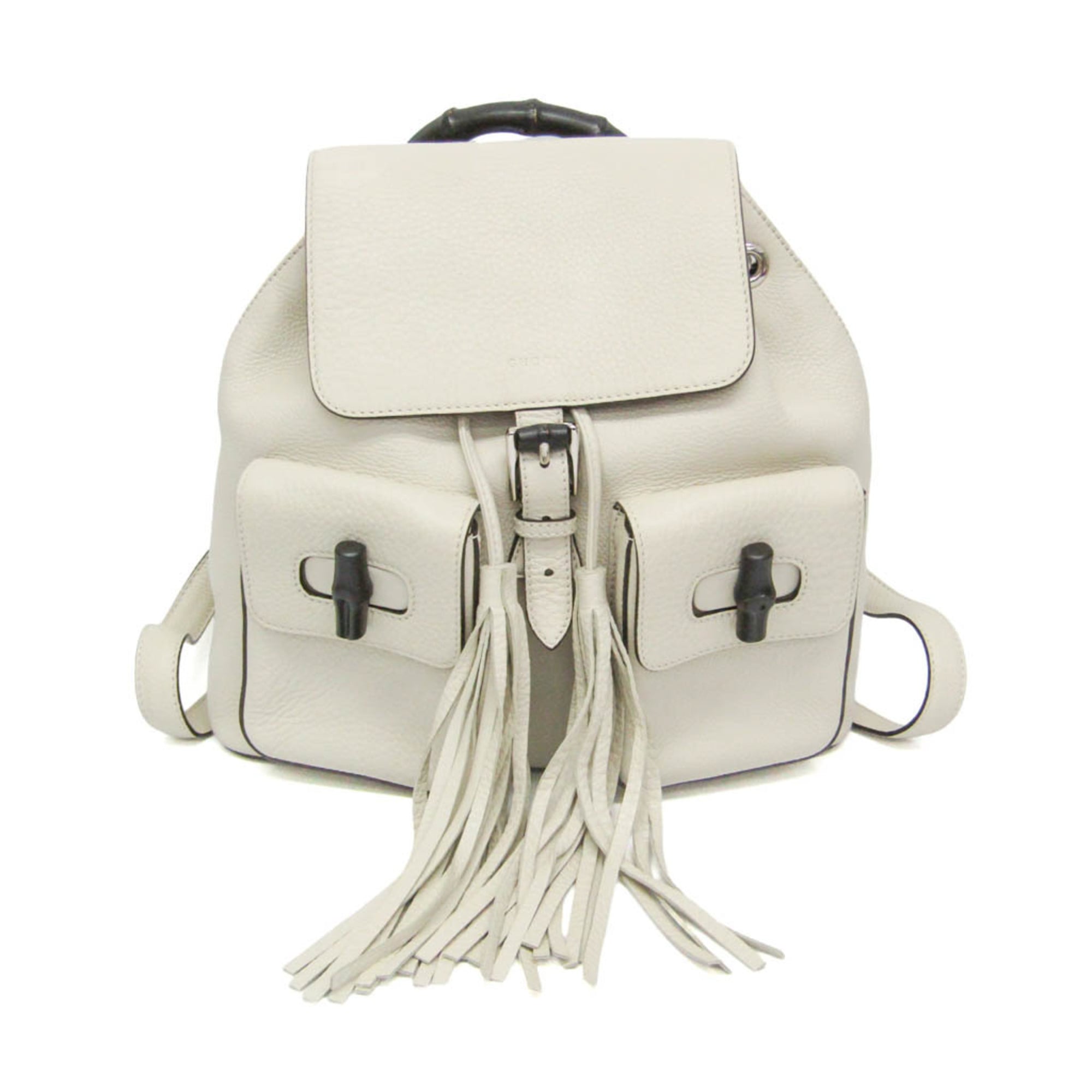 グッチ(Gucci) バンブー 370833 レディース レザー リュックサック オフホワイト 基本情報 [ブランド名]: グッチ(Gucci) [ライン名]: バンブー [モデル]: 370833 [製造国]: イタリア デザイン [タイ...