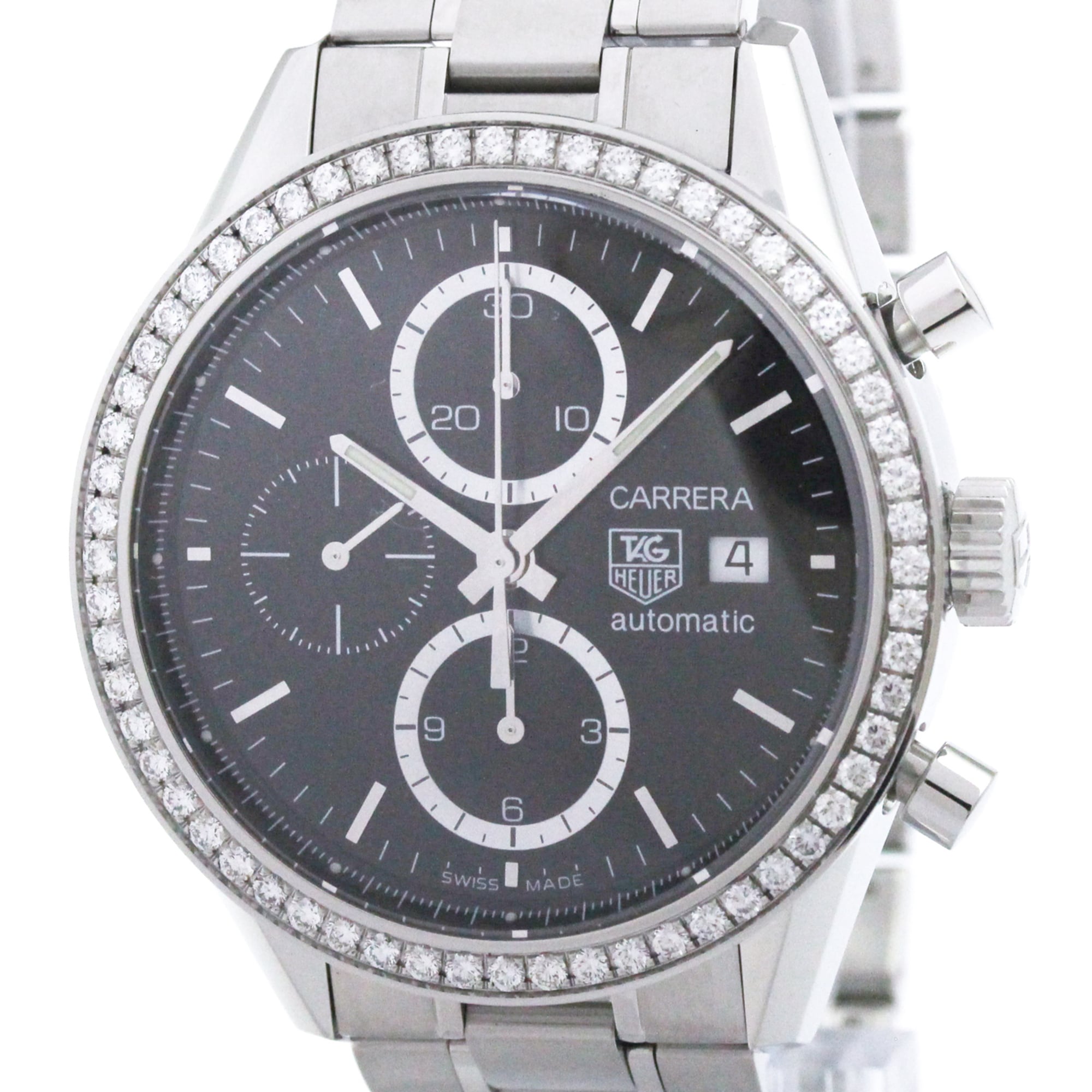 タグホイヤー (TAG HEUER) カレラ クロノグラフ ダイヤモンド ステンレススチール 自動巻き メンズ 時計 CV201J (外装仕上げ済み) 基本情報 [ブランド名]: タグ・ホイヤー(Tag Heuer) [ライン名]: カレラ...