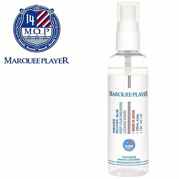 ■商品コメント &nbsp; MARQUEE PLAYER(マーキープレイヤー) SNEAKER REVIVER No.06 120ml になります。 スプレータイプの除菌剤配合の消臭スプレー。 医療分野でも実績のある成分を取り入れ、素材に...