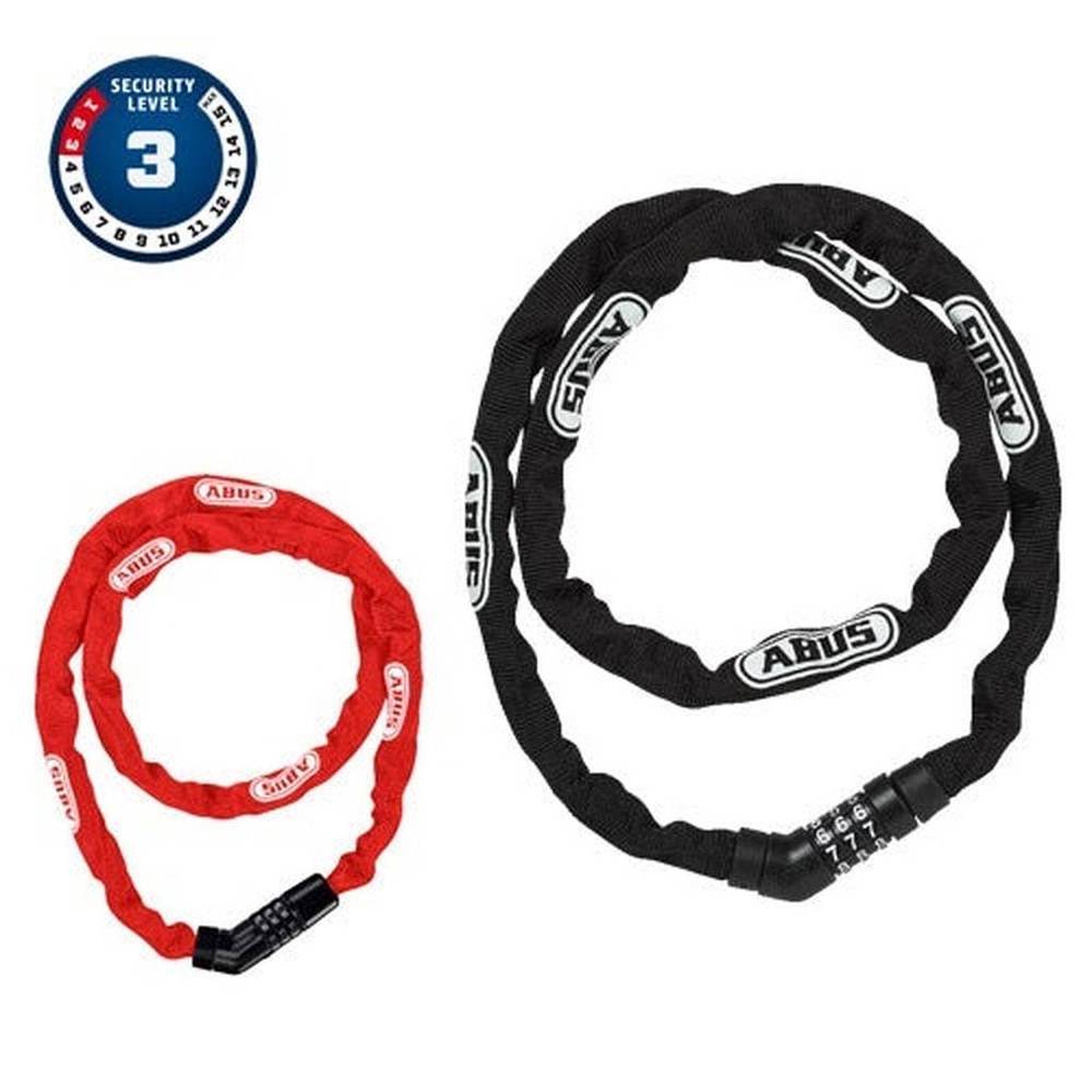 持ち運びやすい4mmチェーンのダイヤルタイプ 新登場の4mmチェーンのダイヤルタイプ。472gと軽量で持ち運びやすい。角型チェーン採用で強度アップ。110cmの長さで肩掛けにも対応します。3桁のダイヤルは自由に設定可能。 カラフルなカバーで...