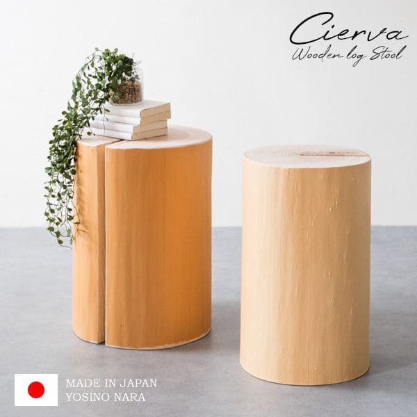 ■サイズ直径24〜34×高さ42cm■材質天然木（吉野杉）■備考完成品、日本製※天然素材のため座面サイズに約10cm程度のバラつきがございます。 関連キーワード 木 ウッド 国産 作業 ワーク オシャレ 頑丈 一人掛け リラックス 楽 低い...