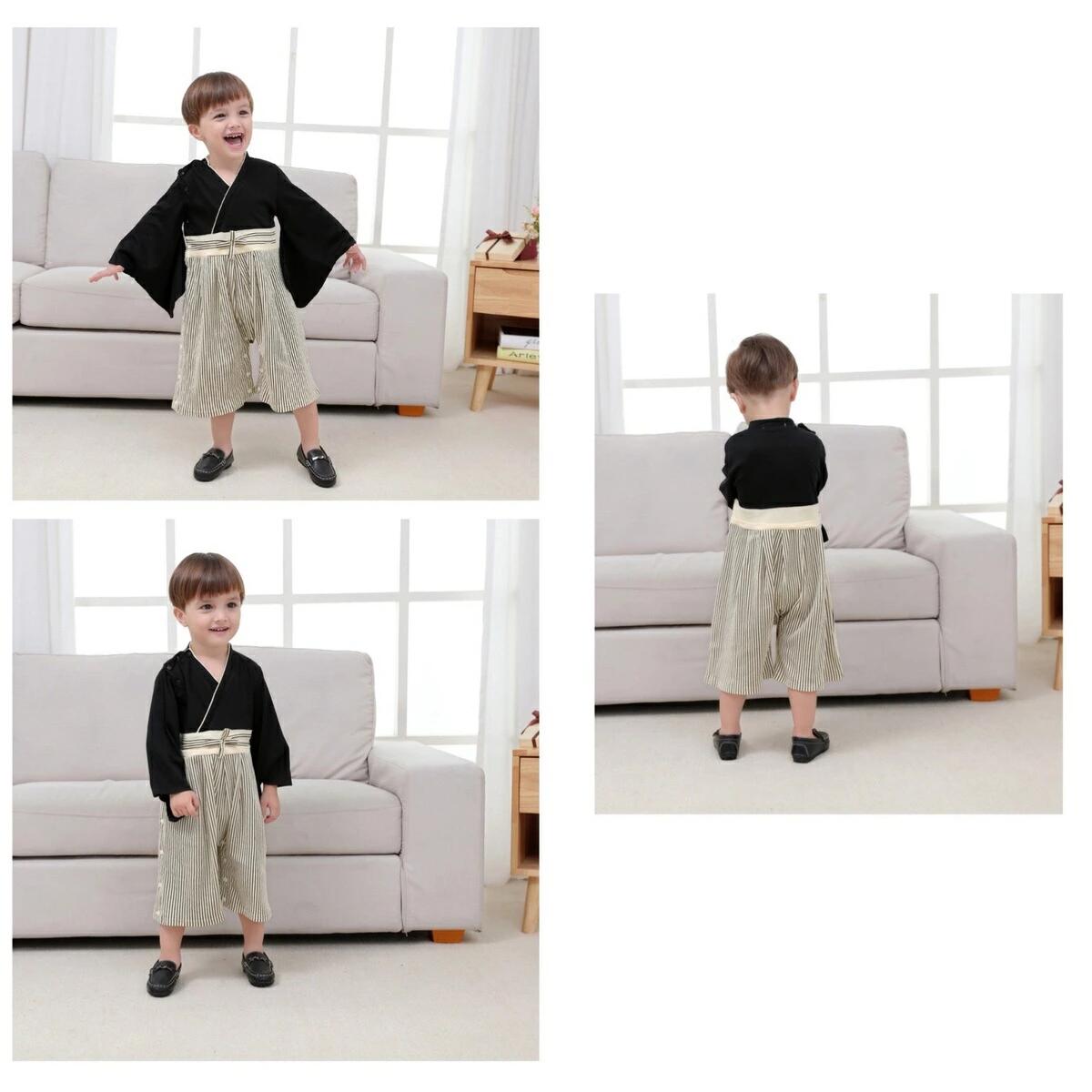 ベビー袴 袴カバーオール ベビー服 赤ちゃん服 袴風 着物 ロンパース 男の子 出産祝い ギフト お食い初め お宮参り 百日祝い 送料無料 袴風カバオール70 80 送料無料 ●　混率　　綿　　100％●　サイズ　70　80　●　原産国　中...