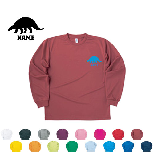 ◇名入れ長袖ドライTシャツ ◇素　材：ポリエステル100％ ※吸水性・速乾性に優れたメッシュ素材 アクティブシーンで大活躍、長袖でUVカット・紫外線カット、日焼け防止に役立ちます。 スポーツウェア、アクティブウェア、ジム、フィットネス、ヨガ...