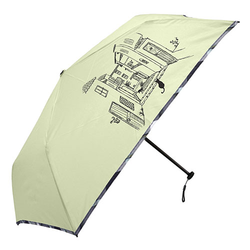 先染めチェック生地を裾にパイピング加工して、正面1駒に街をのんびりお散歩する猫をプリントした、シンプルかわいいトラッドテイストの軽量コンパクトミニ傘。 約135gと軽くてコンパクトなTiny miniは、いつでもバッグに入れておけるので、突...