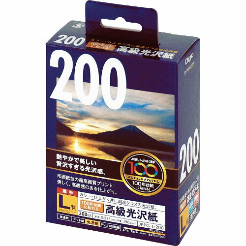 【製品特徴】■撮影者の思いを正確に再現■艶やかな光沢感が写真の鮮度を高めます【製品仕様】●サイズ：L判/89×127mm●枚数：200枚●パックサイズ：ヨコ91×タテ159×厚み48mm●厚手　坪量190g/m2　厚み0.225mm　光沢（...