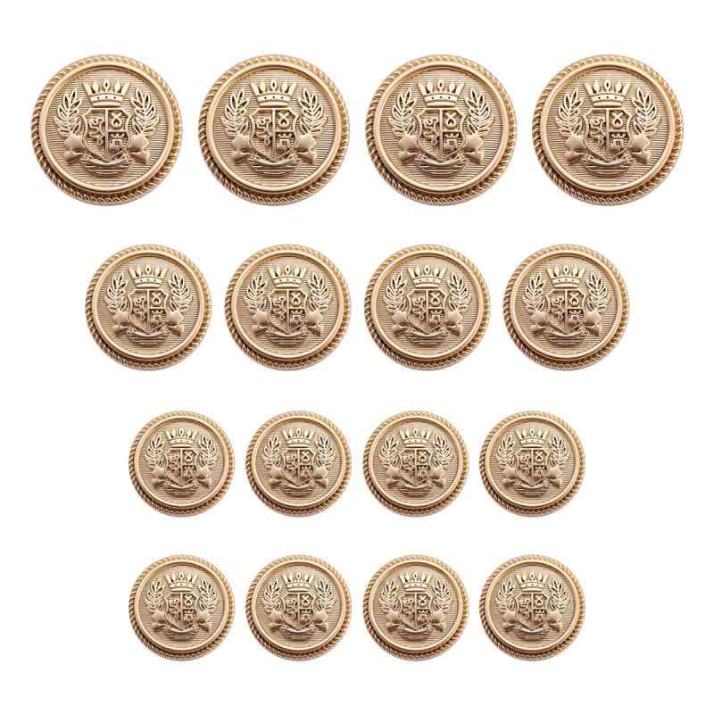 ブレザー ボタン 16個セット 直径15mm/20mm/25mm メタルボタン 交換 補修 学生服/スーツ/コートなど 洋服用 アクセサリー DIY 手作りセット内容：16個入り（15mm×8個、20mm×4個、25mm×4個）素材：合金　...