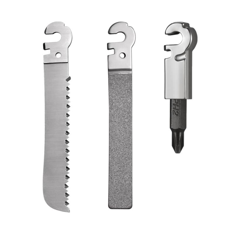 Roxon FT01 Flex多機能ツール専用アクセサリー。交換可能なツール3点セット(先細のこぎりとダイヤモンドやすり(粗目+細目)、1/4インチビットアダプター)で自分好みにアレンジ。1.FTL1-6のこぎり：木材や複合材料の切断に最適...