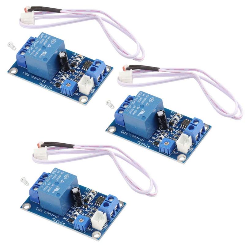 KKHMF 3個 XH-M131 12V 調光 フォトレジスタ ライトコントロール リレー 直接制御12 V電源入力はリレーボードレギュレータトランジスタ用に設計されており、製品の安定性と信頼性を高めるために使用されるセンサーを提供します。...