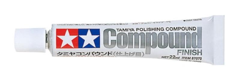 タミヤ メイクアップ材シリーズ No.70 タミヤコンパウンド 仕上げ目 22ml 模型用研磨材 87070メイクアップ材シリーズプラスチックモデル用に開発された、使いやすいペーストタイプのコンパウンド特殊製法により、粒子が非常に小さく均一...