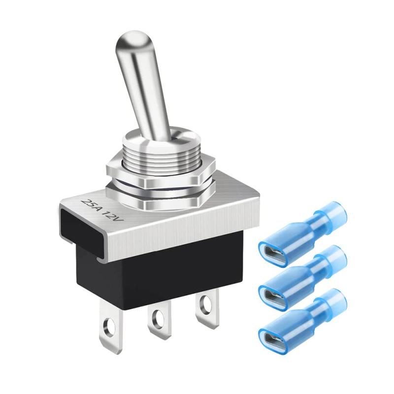 KILIGEN メタルオン/オフ/オントグルスイッチ 25A 12VDC/15A 24VDC/10A 250VAC/ 15A 125VAC SPDT 3Pin 3 ポジションロッカースイッチ 自動車用 KN3D-103特徴: SPDT トグ...