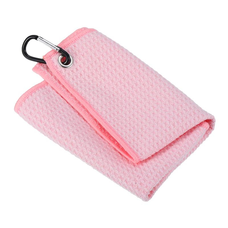 PATIKIL 12"x12" トリ フォールド ゴルフタオル ワッフル パターン タオル ソフト ファイバー 強力 吸水 ゴルフ 愛好者 ピンクカラー:ピンク素材:綿全体サイズ:30x30cm/11.8x11.8インチ...
