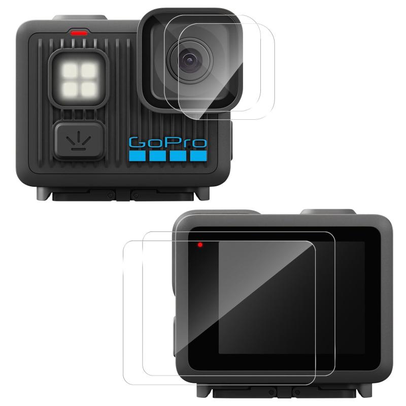 【2枚】for GoPro LIT HERO カメラフィルム 強化ガラス【JIAYJP】9H高硬度 耐衝撃 防汚 気泡レス リと傷を防ぐ スクリーン 強化ガラス 液晶保護フィル 液晶保護 キズ防止 高透過率 GoPro LIT HERO 用...