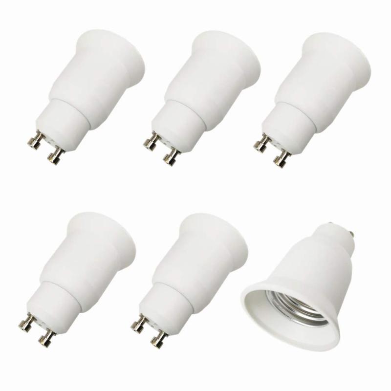 DZYDZR 6個 LED 電球ソケットベースGU10→E26 ランプホルダー変換アダプタ 難燃性材料材料：PBT、銅を阻害する。電圧：0-285V。最大電球パワー：60W。動作温度：-30℃〜+ 120℃。最高温度：120℃。色：白。モデ...