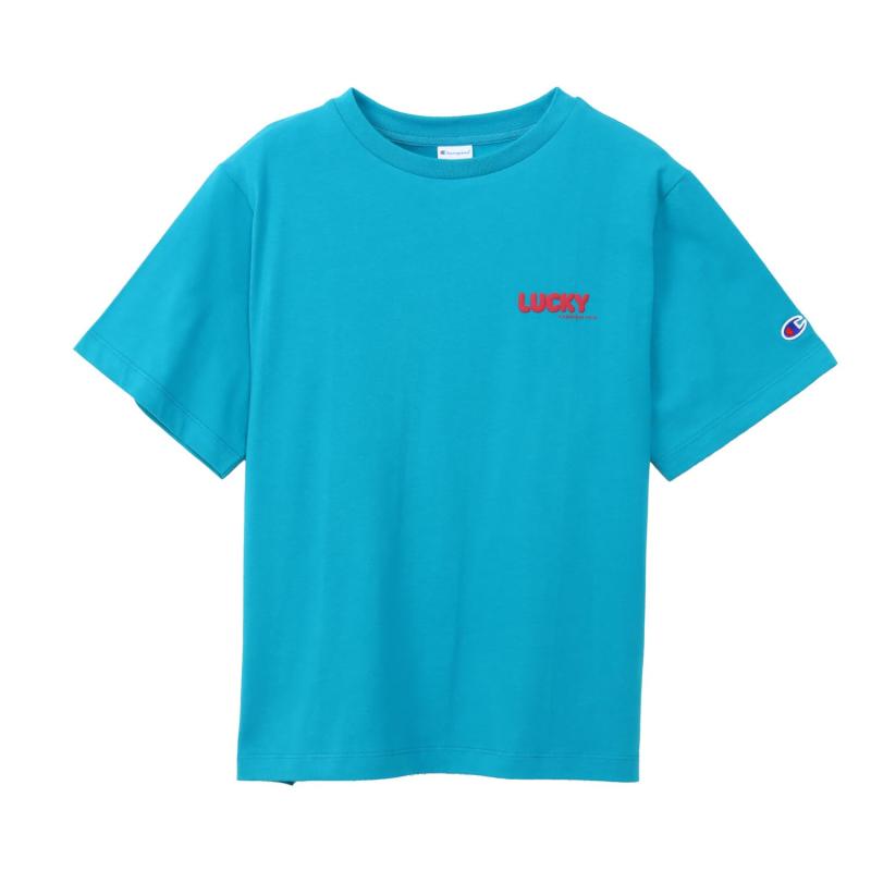 半袖シャツ 半袖 クルーネック 綿100％ COTTON USA Relax Fit ラバープリント ガーメントウォッシュ ショートスリーブTシャツ ウィメンズカジュアルガーメントウォッシュパフプリント / ラバープリントUSA産コットン