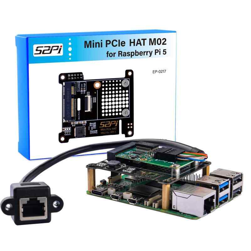 GeeekPi PCIe Express to Mini PCIe HAT M02 Raspberry Pi 5 用、すべての Mini PCIe デバイスをサポート ネットワーク カード Mini PCIe アダプター【互換性】Geeek...