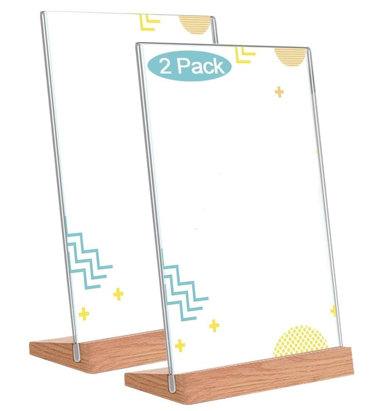siawadeky サインホルダー 2個セット A6サイズ 両面使用できる アクリルスタンド ポップスタンド プライススタンド メニュースタンド POPスタンド 広告 写真 カード立て 卓上 案内板