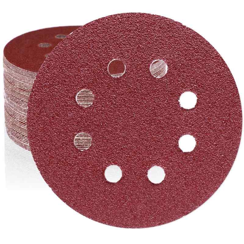 HWXINIE サンディングディスク 125mm サンディングペーパー 8穴 丸型 マジック式 ヘッドライトの研磨 木工DIY作業に