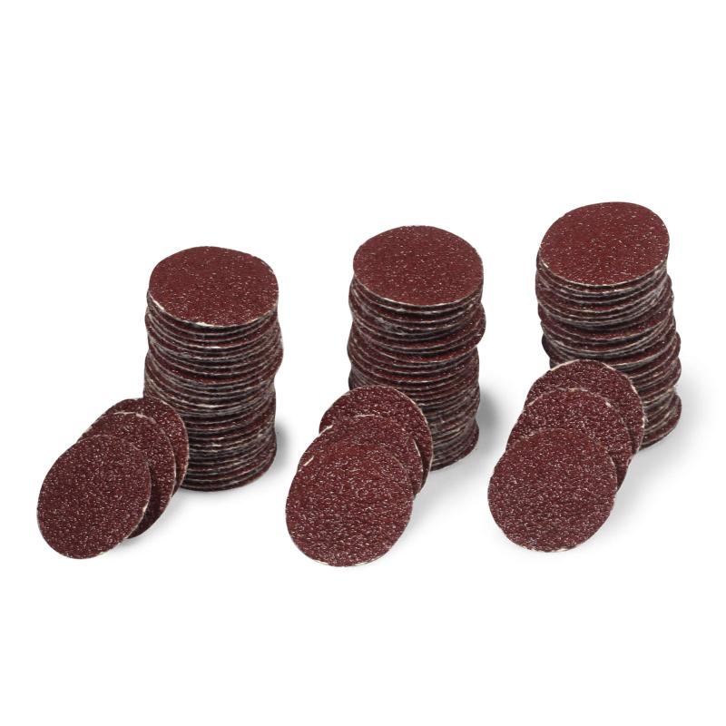 LEONTOOL ミニサンドペーパー ディスクペーパー 丸型 25mm径 100枚セット マジック式 金属 鏡面磨き 木工 生地 研磨用 プラスチック研削 光沢仕上げ 電動サンダー用 紙やすり