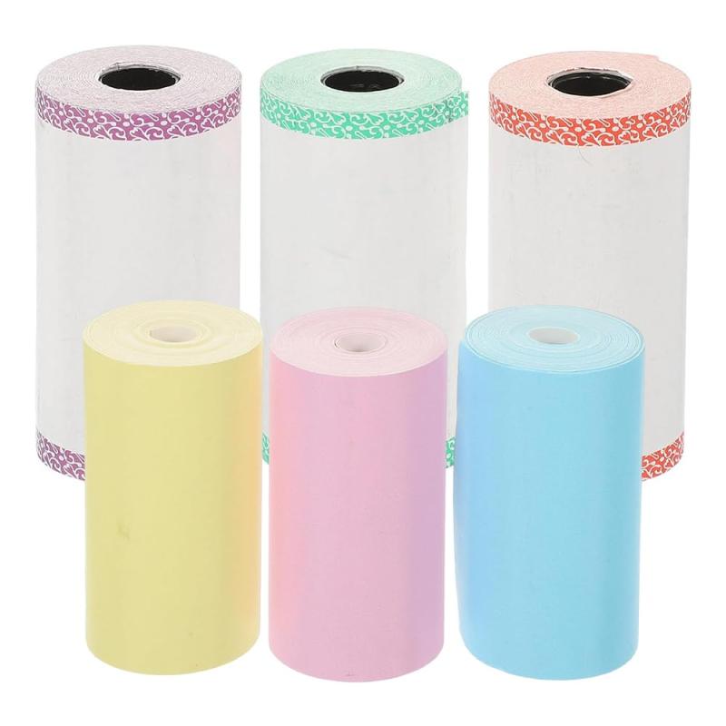 6pcs感熱紙 ラベル印刷用紙 ラベルシール カメラ用感熱紙 携帯印刷用感熱紙 レシートプリンター用印刷用紙【カラー分類】多色ラベルで分類が明確になり、間違い直しがスムーズに。【サーマルプリント対応】インク不要で、さまざまな間違い直し機に適...