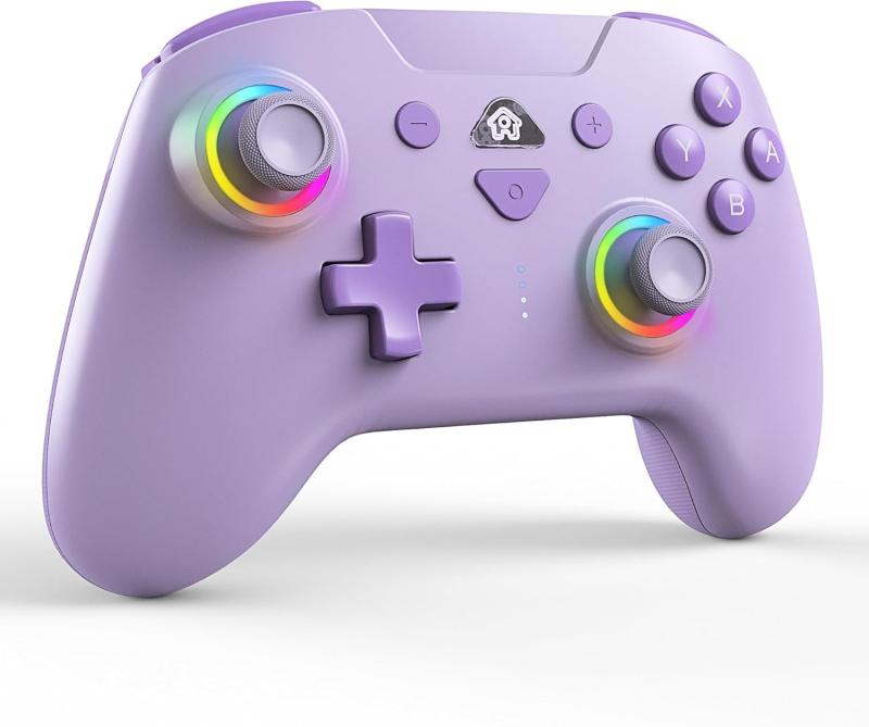 Switch コントローラー 自動連射機能 背面ボタン付き マクロ機能 Bluetooth接続 6軸ジャイロセンサー 7色RGBライト 1000mAhバッテリー 長時間使用 4段階HD振動 Switch/Lite/OLED/Android/...