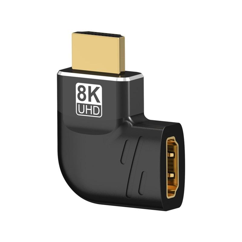 HDMI L型変換アダプタ オス-メス 8K/60Hz HDMIアダプターエクステンダーコネクター 90度 方向変換 ノートパソコンPC/PS/HDTV/プロジェクター/TV ボックス/ラップトップ/その他に対応【L字型デザイン】左向き90...
