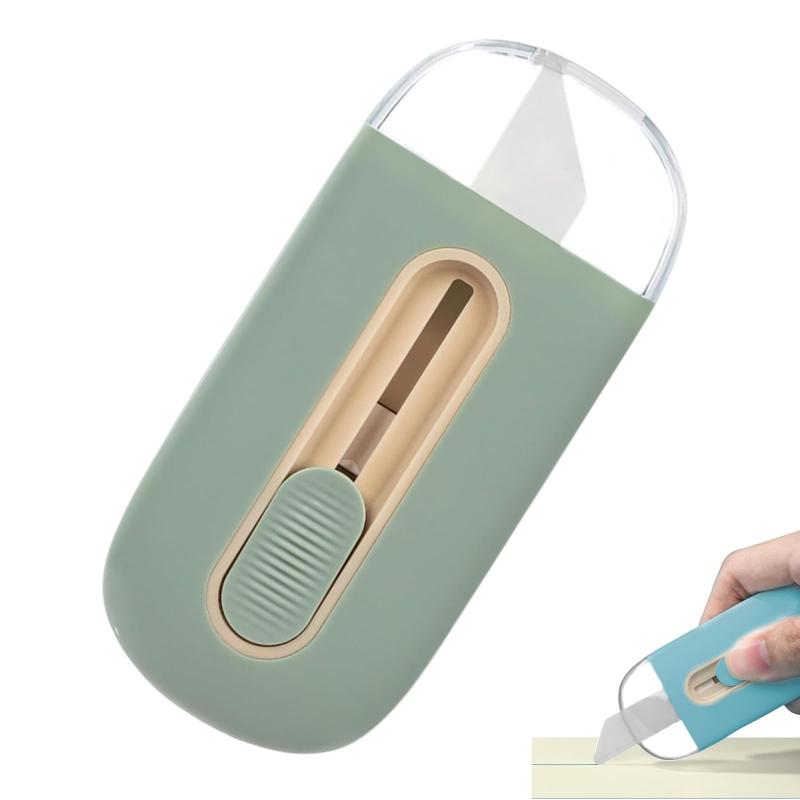 Refoiner 段ボールカッター ダンボール ミニ 封筒カッター レターオープナー ボックスオープナー 5段階調節 自動ロック セラミックブレード 耐久性 安全性 多用途 携帯便利 事務用品 文房具用耐久性のある素材：高硬度セラミック刃を...