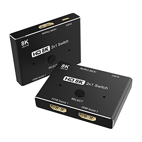 NFHK 8K@60hz HDMI互換2.1スイッチ＆ケーブル 2-IN-1-OUTハブ サポートHDCP SST 拡張4K@60hz