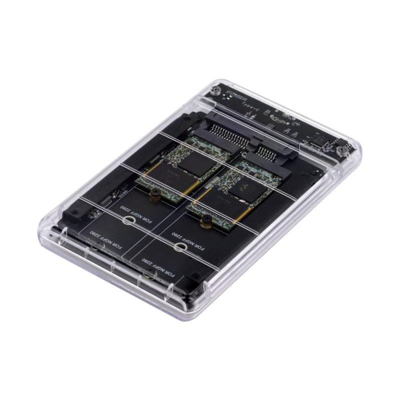 Cablec SSDカードJOBD Raid 0ブリッジから2.5インチSATA Combo HDDディスクドライブハウジングへ