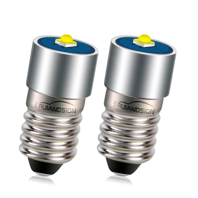 Ruiandsion 4.5V E10ベースLEDアップグレード電球 2525 3W交換用ヘッドライト懐中電灯トーチ電球、ホワイト1.モデル：E10、電圧：4.5V。理論電力：3W、試験電力：約0.8W。 LEDカラー：ホワイト、ルーメン：...