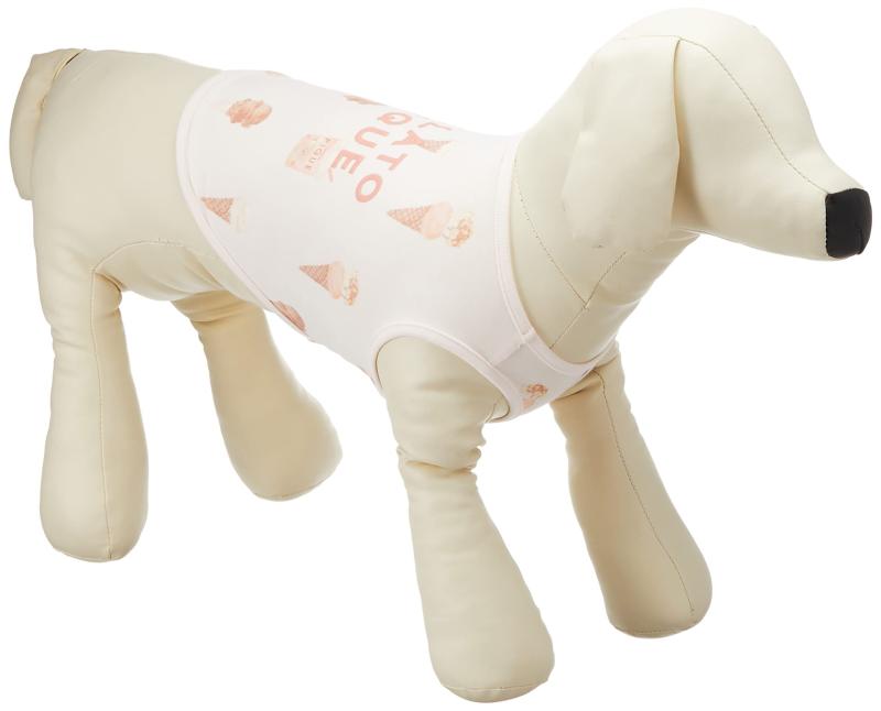[ジェラートピケ キャットアンドドッグ] アイス柄COOLウェア PAGG232589[生産国]:中国SIZE:M 前着丈:17.5cm 後着丈:27cm 首まわり:29cm 胴回り:44.5cm