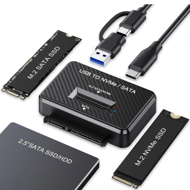 chenyang M.2 NVME/SATA SSDエンクロージャリーダー、USB 3.0/3.2 Gen 2 10Gbps デスクトップ M.2 SSDエンクロージャアダプター RTL9210Bチップセット付き