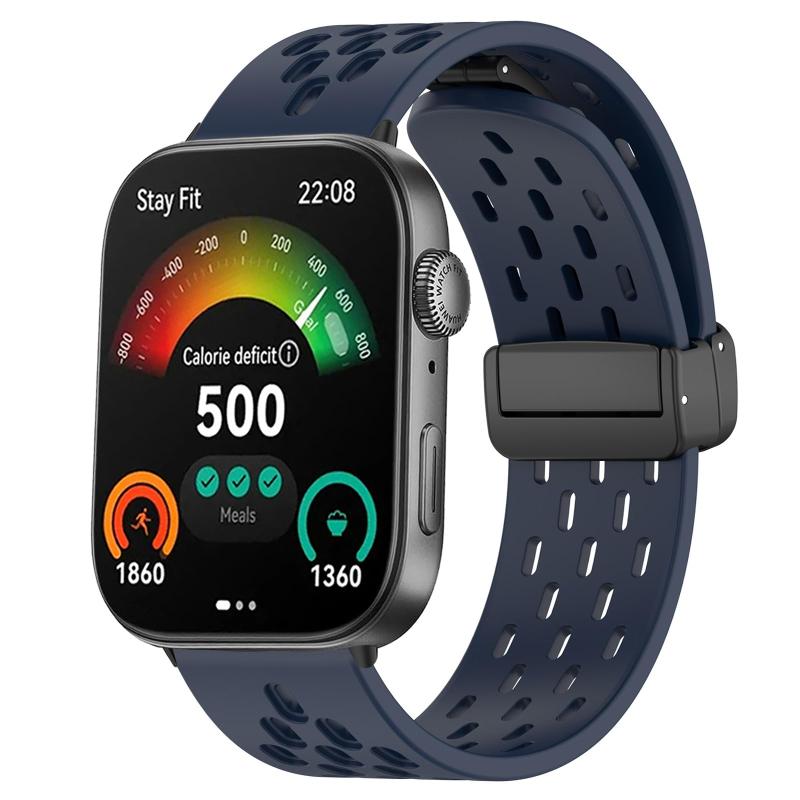【PONATTENO】交換バンドFor HUAWEI WATCH FIT 5 / WATCH FIT 5 Pro/WATCH FIT 4 / FIT 4 Pro用 シリコン製 ソフトなスポーツバンド 磁気クラスプ留め具 ストラップ 通気バン...