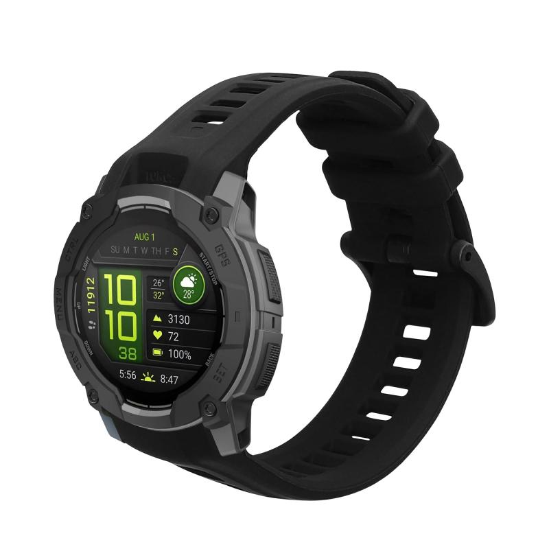 kwmobile 交換ベルト Garmin Instinct 3 45mm対応 バンド - シリコンバンド ソフト TPU 耐久性 黒色ぴったり: Garmin Instinct 3 45mm対応リフレッシュ: あなたの古くなったスポーツウ...