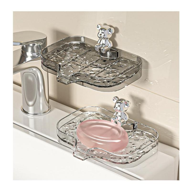 ELECTRO-WEIDEWORLD 石鹸置き 水が流れる ソープトレー おしゃれ ソープ収納 壁掛け可能 貼付け ソープディッシュ 透ける感 石鹸ース 水が切れる 石鹸トレー 石鹸皿 お風呂 バス用品 浴室 洗面所 【水が溜まりにくい】 ...