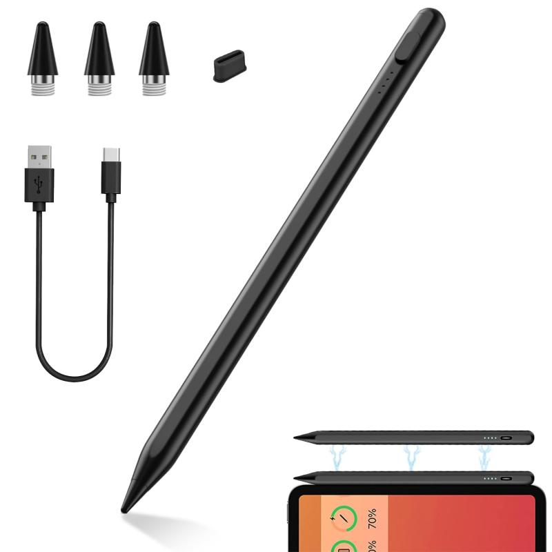 タッチペン 【全機種対応 急速充電】 2025業界新登場 スタイラスペン 超高精度 極細 stylus pencil 互換ペン 誤ON/OFF防止/電量表示/磁気吸着機能対応 軽量 耐摩 耐久 iPad/iPhone/Android/スマホ...