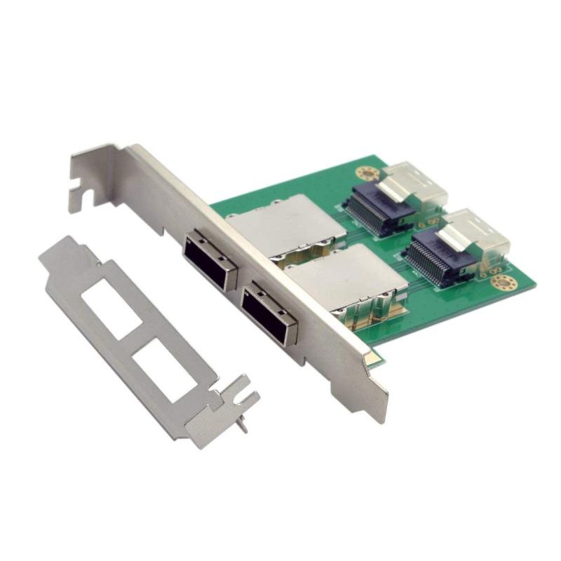 chenyang CY SFF-8644 8088 Mini SAS HD デュアルポートから内蔵ミニ SAS SFF-8087 8643 PCBA メスアダプター 薄型ブラケット付き