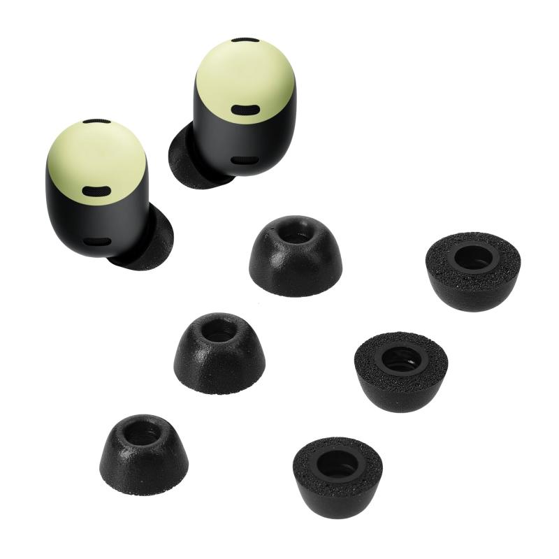 kwmobile 6x イヤーチップ Google Pixel Buds Pro対応 イヤーピース - 交換用 パッド S/M/Lサイズ 黒色マットぴったり: Google Pixel Buds Pro対応便利な3サイズセット: 柔らかく弾...