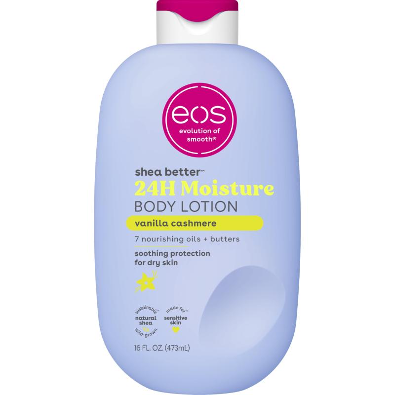 eos Shea Better Body Lotion- Vanilla Cashmere, 24-Hour Moisture Skin Care, Lightweight &amp; Non-Greasy, Made with Natur...