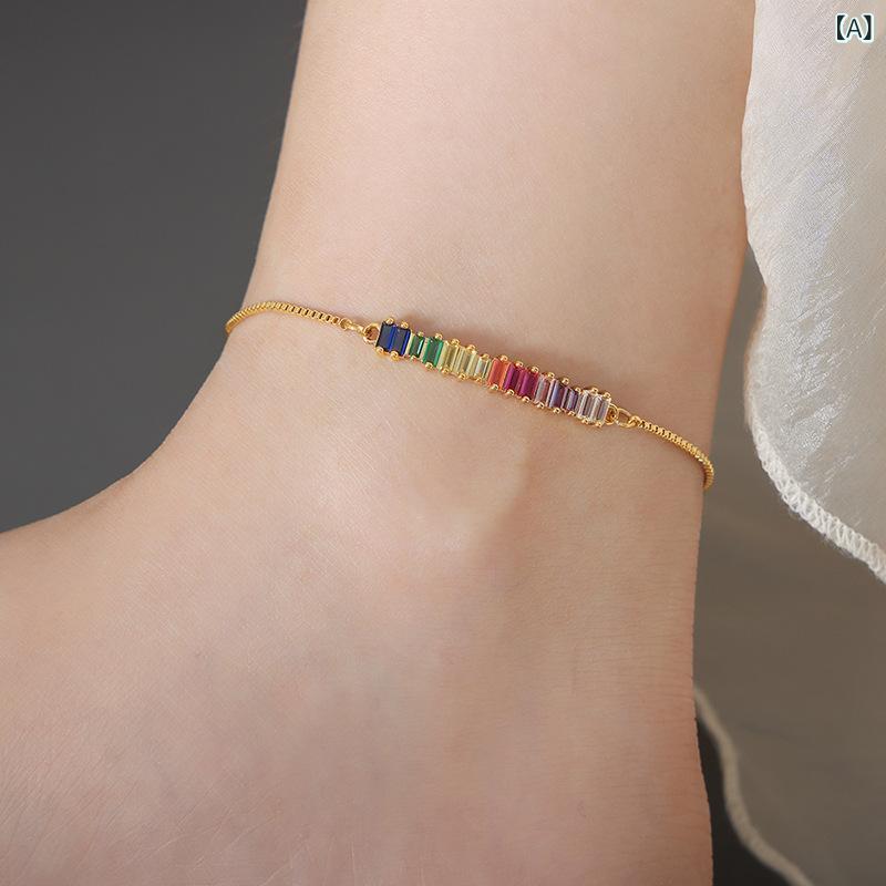 ・種類: 脚链・スタイル: 女式・形状: 几何型・素材: 钛钢・カラー展開: 金色・サイズ展開: 28cm